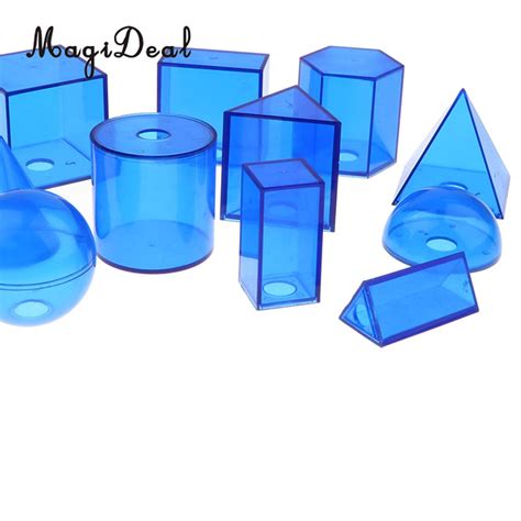 12 Pieces Plastic Geometric Solids 3d Geometry E Grandado