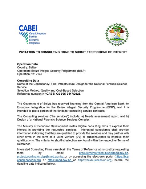 Publication Of Request For Expression Of Interest National Forensic