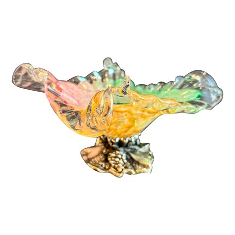 Vintage Murano Or R Robean Style Crystal Glass Candy Bowl Made In Italy Chairish