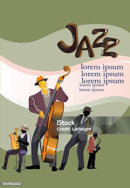 파티에서 뮤지션과 추상적 인 다채로운 포스터 재즈 밴드 음악에 대한 스톡 벡터 아트 및 기타 이미지 음악 포스터 피아노