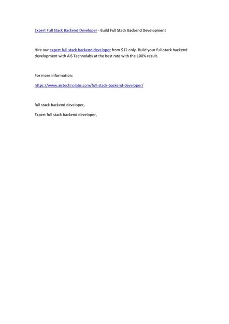 Ppt Expert Full Stack Backend Developer Build Full Stack Backend Development Powerpoint