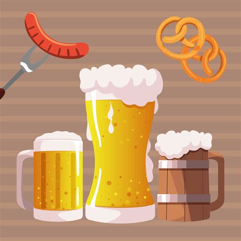Food And Beers Oktoberfest 11127735 Vector Art At Vecteezy