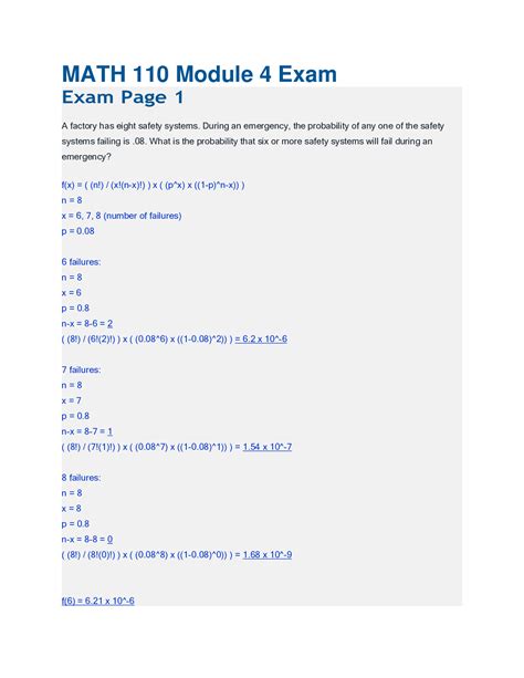 Math 110 Module 1 2 3 4 5 6 7 8 9 10 Exam Latest 2024 Math110 Module 1 2 3 4 5