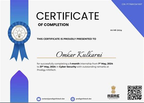 Omkar Kulkarni On Linkedin Connections Cybersecurity Internship