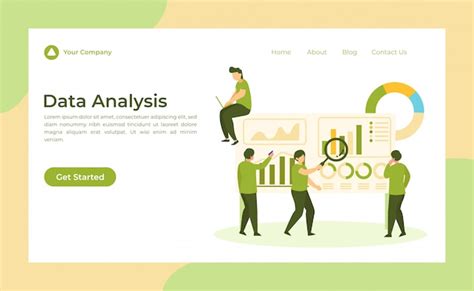 Premium Vector Data Analysis Landing Page