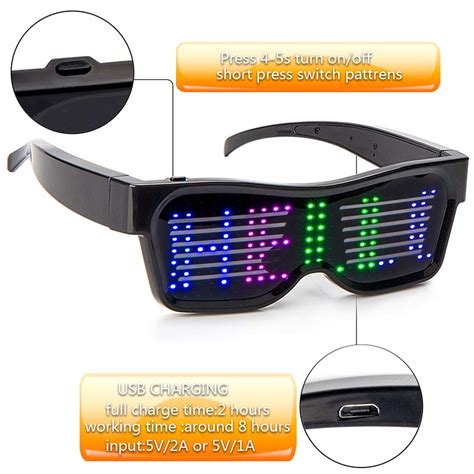 Leadleds Customizable Bluetooth Led Eyewear Glasses Display Messages