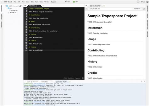 Using Aws Cloud9 Aws Codecommit And Troposphere To Author Aws Cloudformation Templates Aws