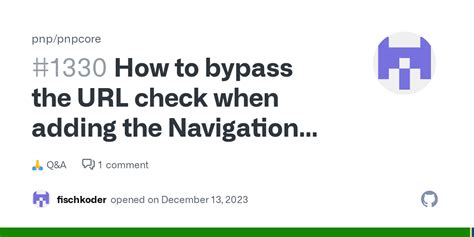 How To Bypass The Url Check When Adding The Navigation Node Re C · Pnp Pnpcore