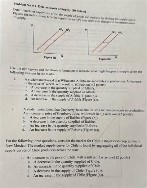 solved problem set 4 determinants of supply [10 points]
