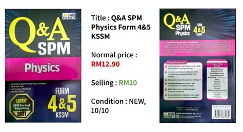 Qna Spm Physics Form 4 5 Kssm Hobbies And Toys Books And Magazines Textbooks On Carousell