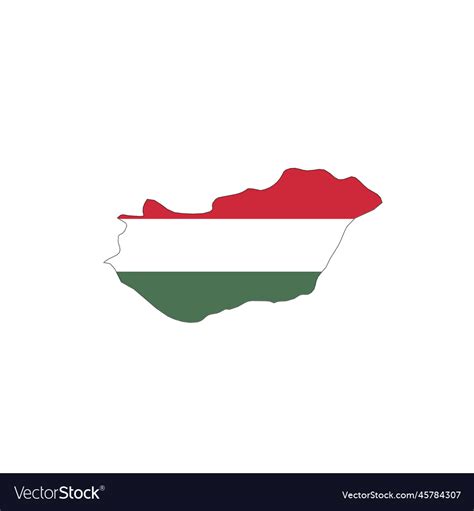 Hungary National Flag In A Shape Of Country Map Vector Image