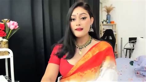 Cute Anna Sexy Live In Orange Saree Eporner