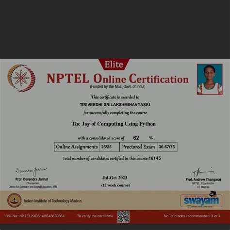 Navya Sri On Linkedin Nptel Python