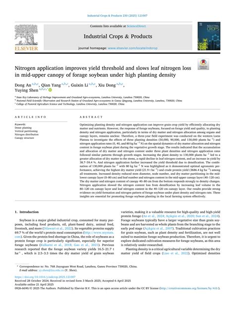 Pdf Nitrogen Application Improves Yield Threshold And Slows Leaf Nitrogen Loss In Mid Upper