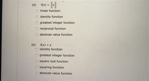 Solved A R X Linear Function Identity Function Chegg Com