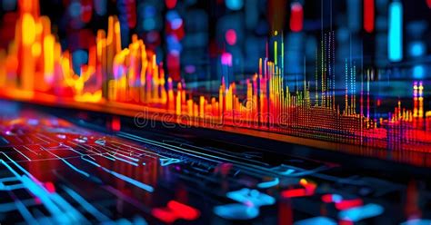 Dynamic Graph With Fluctuating Data Points In Vibrant Colors Stock