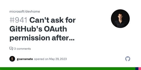 Cant Ask For Githubs Oauth Permission After Revoking Access · Issue 941 · Microsoftdevhome