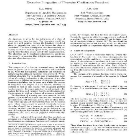 خرید و قیمت دانلود کتاب Recursive Integration Of Piecewise Functions ترب