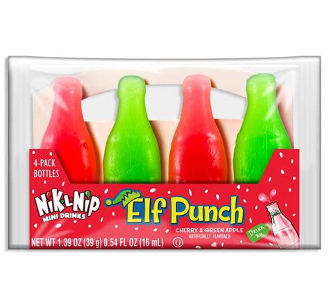Nik L Nip Elf Punch 4 Pack 39g Crowsnest Candy Company