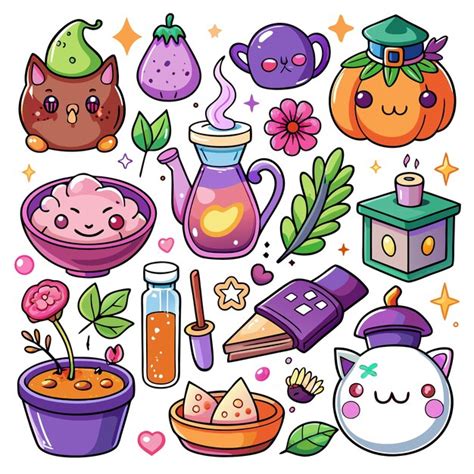 Cute Illustrations Of Whimsical Objects And Characters Premium Ai