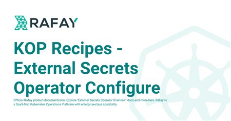 Kop Recipes External Secrets Operator Configure Rafay Product Documentation