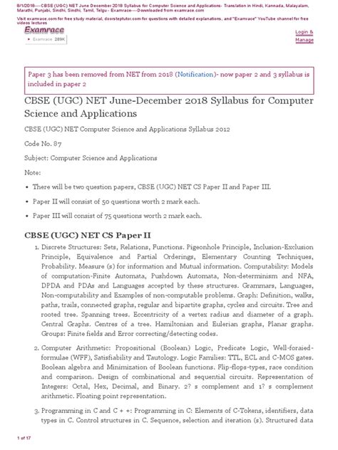 Cbse Ugc Net Computer Science Syllabus Pdf Message Passing Interface Computer Network
