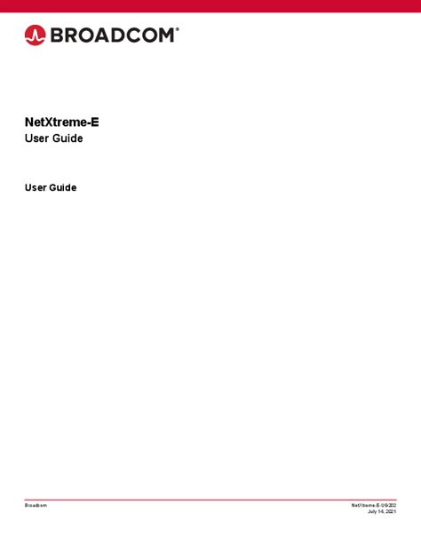 Netxtreme E Ethernet Adapter User Guide Broadcom Inc