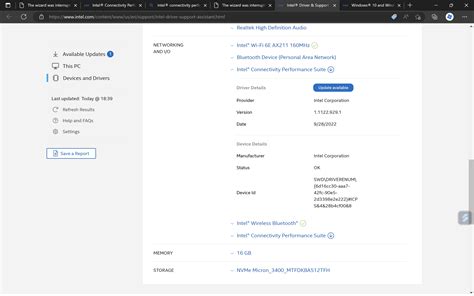 Re The Wizard Was Interrupted Before Intel Connectivity Performance