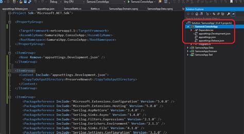 Nesting Net Core Appsettingsjson Appsettingsdevelopmentjson And