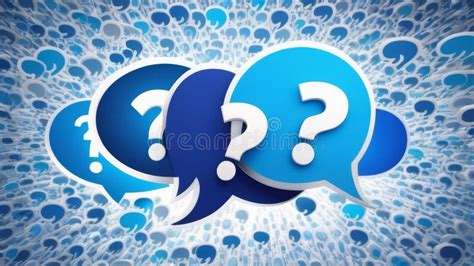 Blue Speech Bubbles With Question Marks On Abstract Background Stock Illustration