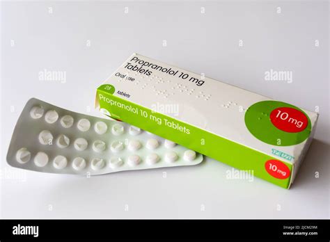 Box Of Propranolol 10 Mg Tablets A Beta Blocker Used To Treat High