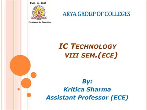 Ic Tech Unit 5 Vlsi Process Integration Pptx