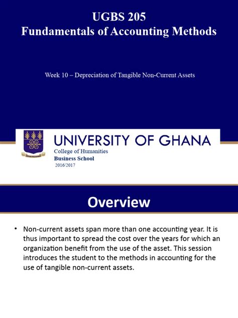 Week 10 Depreciation Of Tangible Non Current Assets Pdf Depreciation Fixed Asset