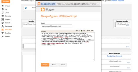 Cara Memasang Kode Script Iklan Banner Di Blogger Cara Mulus