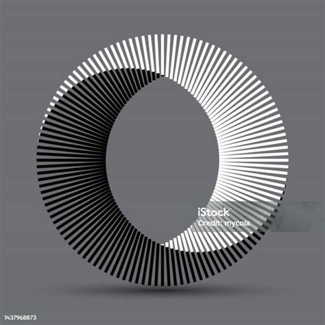 원 추상 배경에 흑백 선 음과 양의 상징입니다 동적 전환 환상 대칭에 대한 스톡 벡터 아트 및 기타 이미지 대칭 변경 3차원 형태 Istock