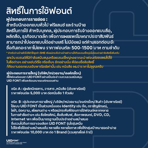 Uid Font สิทธิ์ในการใช้งานฟอนต์ Uid Font ครับ