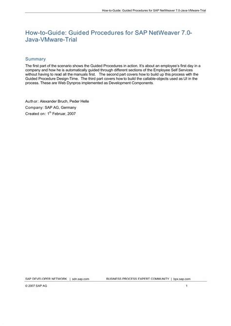 pdf how to guide guided procedures for sap netweaver 7 0 java