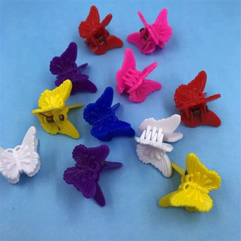 90s Y2k Rainbow Butterfly Hair Clips 2 Packs Deadstock Plastic