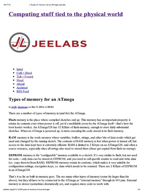 PDF Types Of Memory For An ATmega JeeLabs DOKUMEN TIPS
