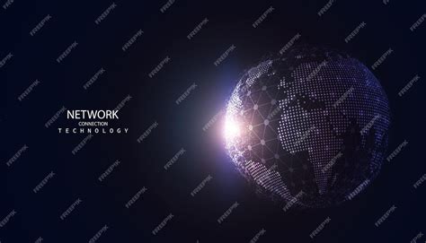 Premium Vector Abstract Global Dot Network Circle Digital Connection And Communication