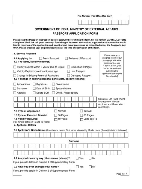 Passport Application Form Pdf Instapdf