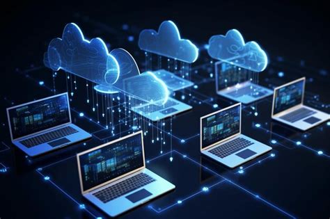 Premium Photo Cloud Technology Cloud Computing Devices Connected To