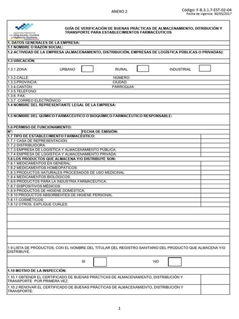 Anexo 2 F B 3 1 7 Est 02 04 Guia De Verificación Bpadt Arcsa Pdf Farmacéutico Químico