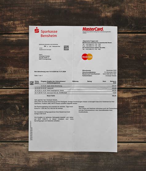 Statement Sparkasse Bensheim Germany Pdf Template — Buy Statement