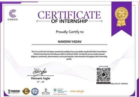 Machinelearning Internship Corizo Ai Datascience Learning Nandini Yadav