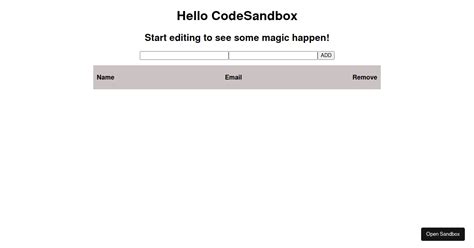 Input Fielde Structure Codesandbox