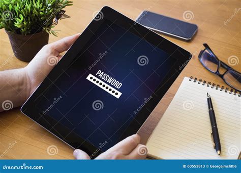 Desktop Tablet Password Stock Image Image Of Phishing 60553813