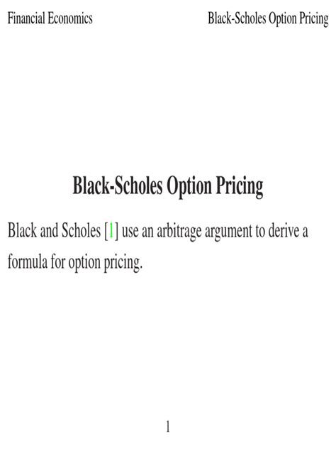 Black Scholes Option Pricing Pdf Blackscholes Model Option Finance