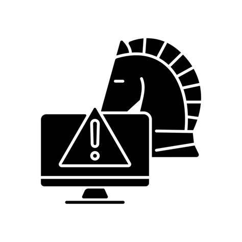 Backdoor Trojan Black Glyph Icon Malicious Remote Access To Computer Computer Disruption