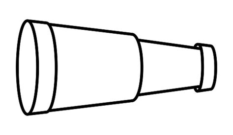 흑백 스파이글래스 아이콘입니다 선 망원경 그림 또는 색칠 공부 페이지 오래된 유리 그림을 윤곽을 그립니다 흰색 배경에 고립 된 해양 보물 사냥 요소 해적 장비 개념에 대한